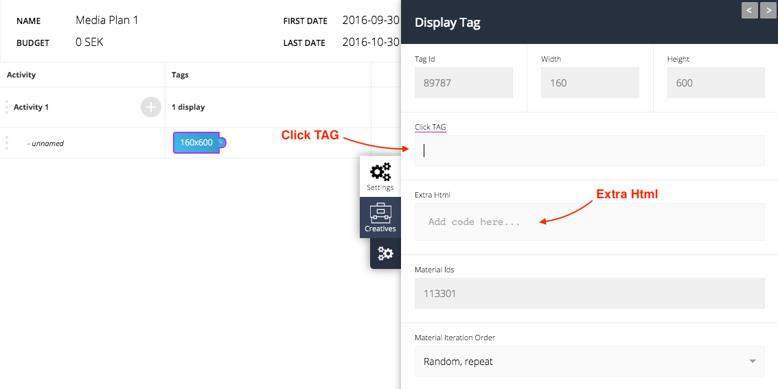 How to create ad tags · Delta Projects - User Guide